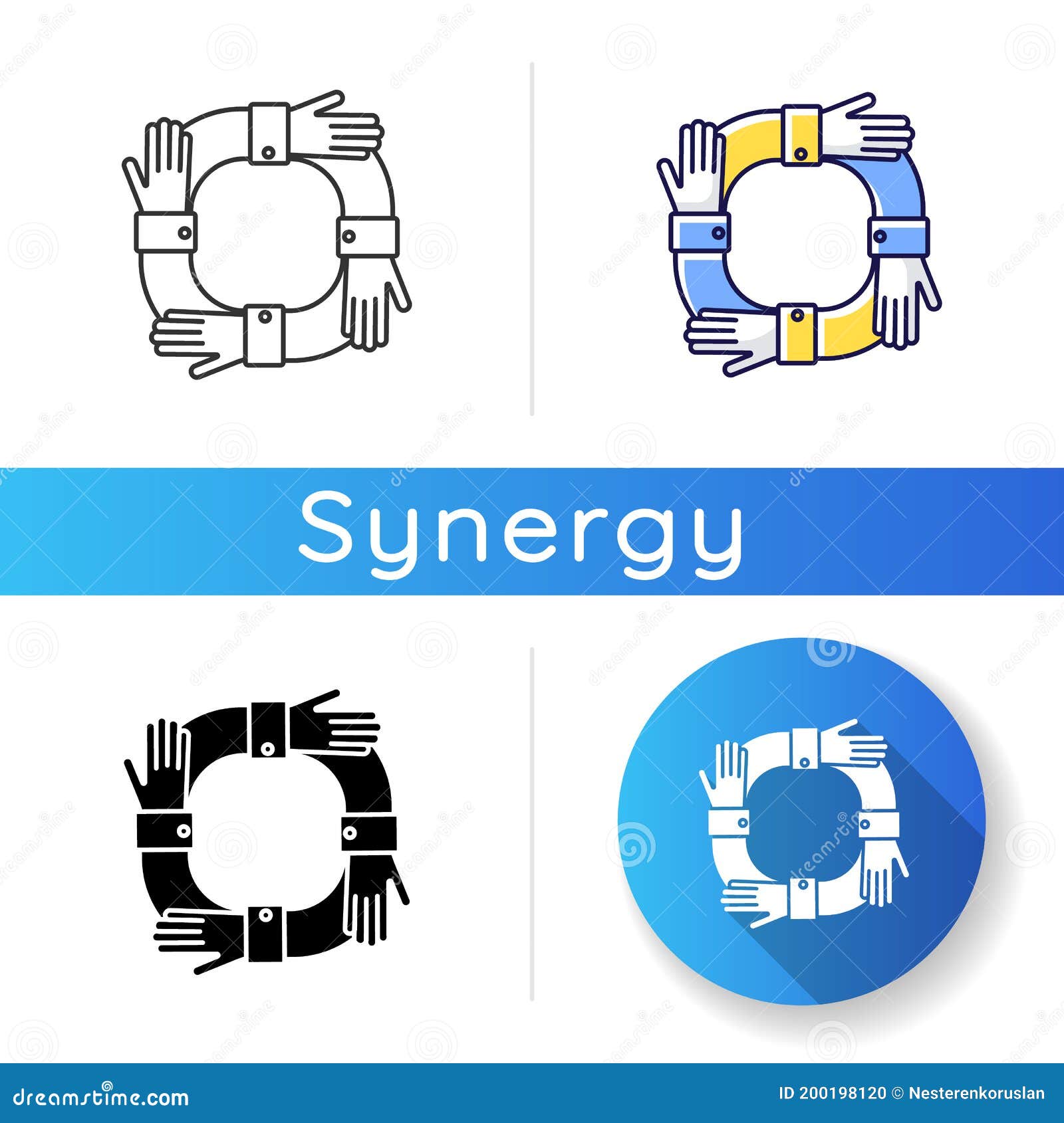 Operating synergy icon stock vector. Illustration of connect - 200198120