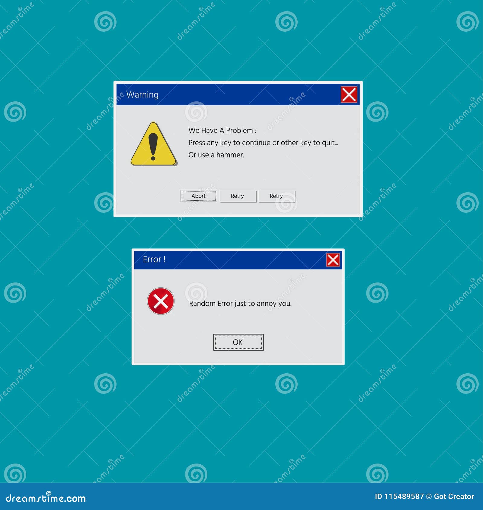 Operating System Error Warning. Illustration on Green Isolated ... Operating System Error Warning. Illustration on Green Isolated ...
