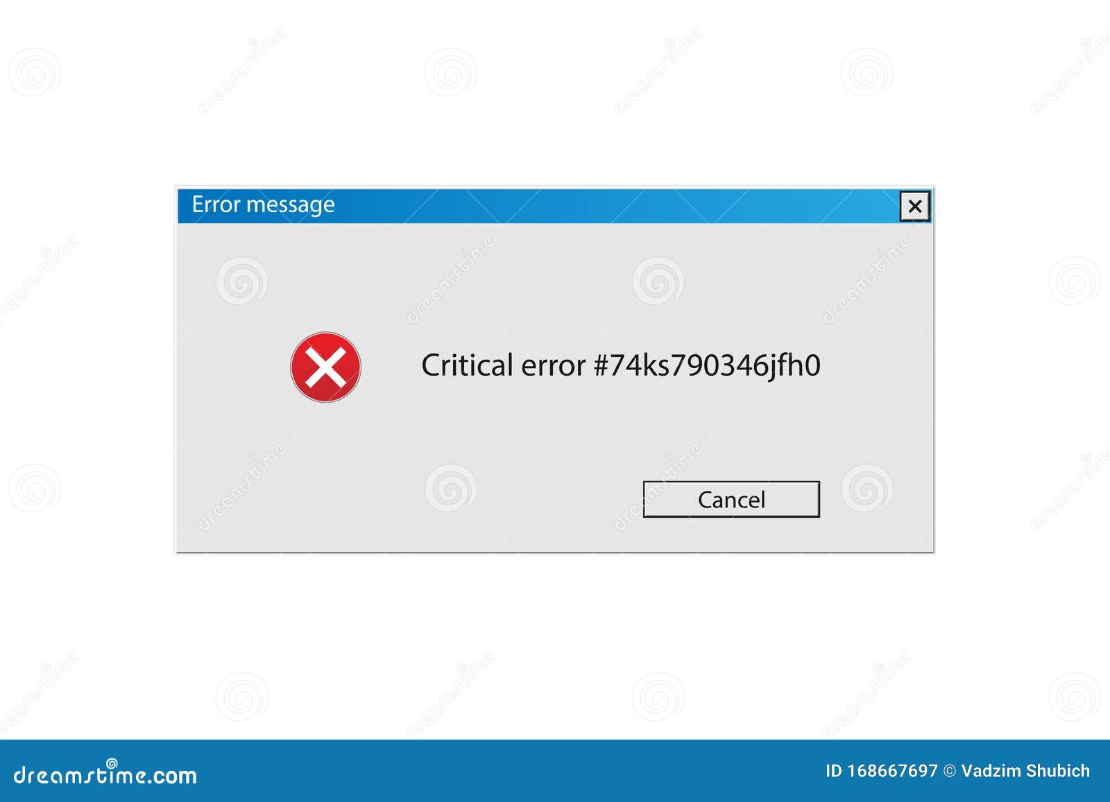 Operating System Error Warning Interface On A White Background Stock