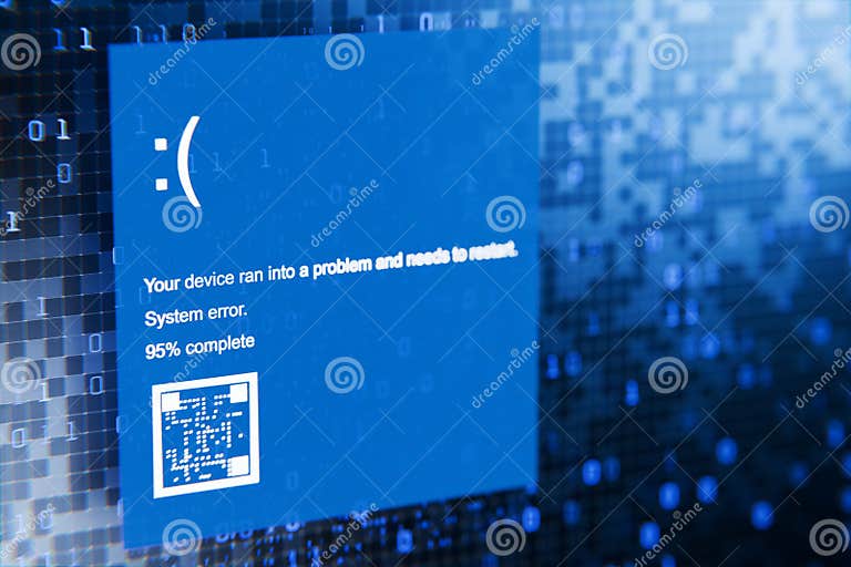 Operating System Failure Concept on Digital Background. Hacking the ...