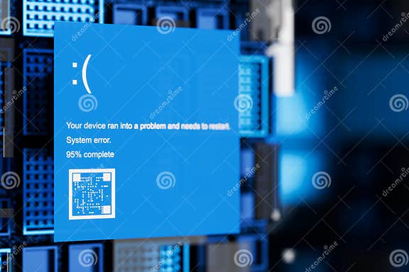 Operating System Failure Concept on Digital Background. Hacking the ...
