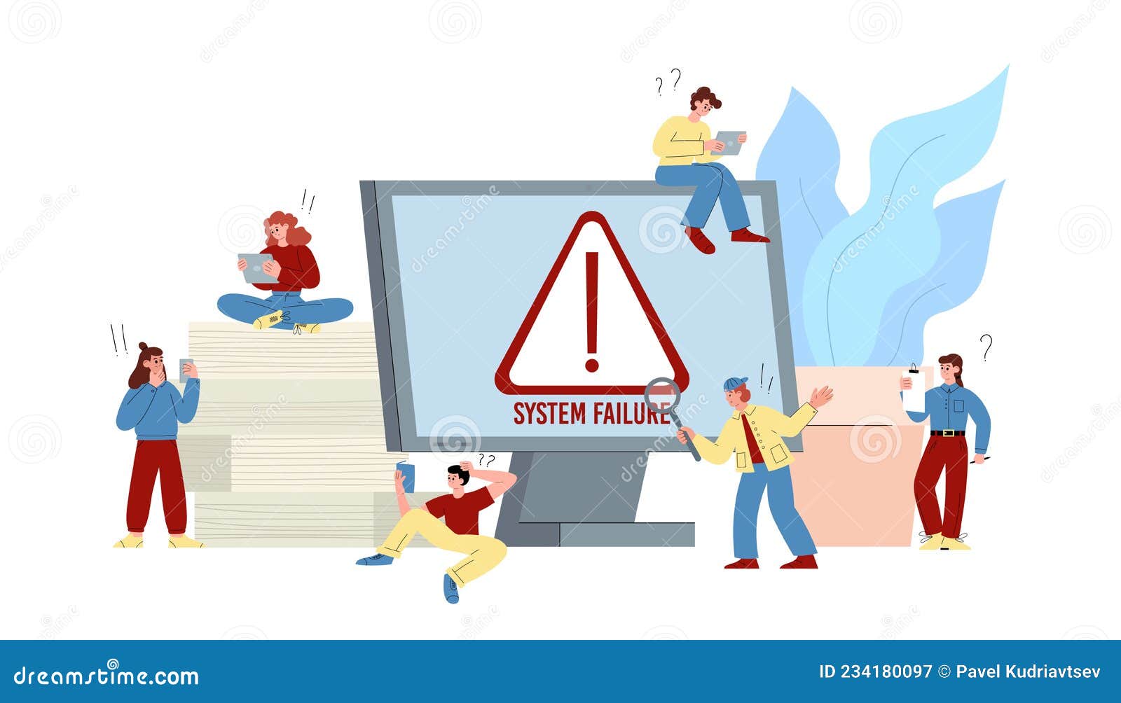 Operating System Failure or Error Banner, Flat Vector Illustration ...
