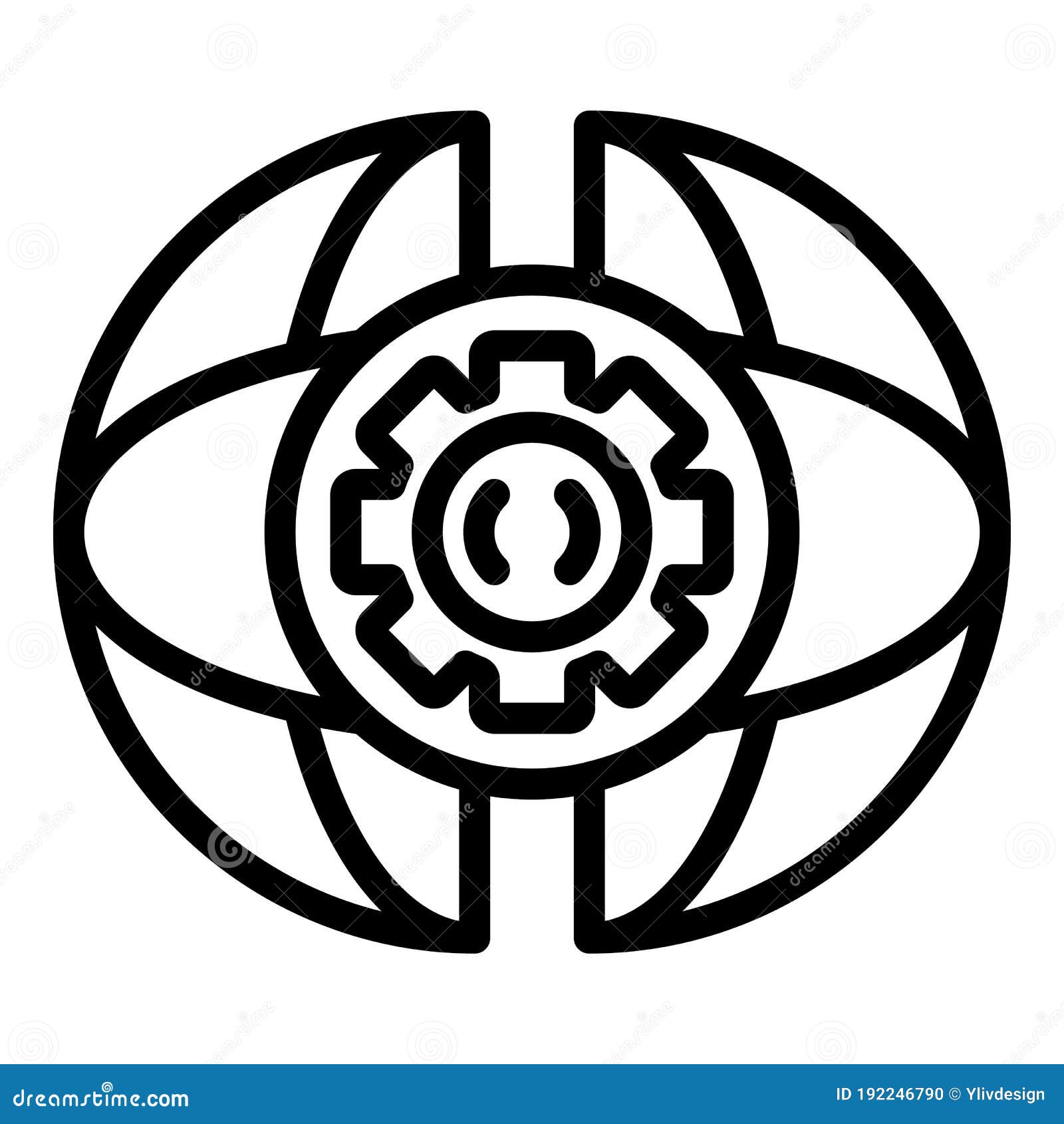 Operating System International Gear Icon, Outline Style Stock Vector ...