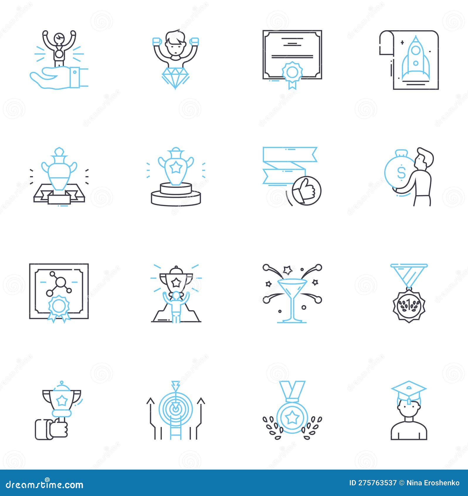 Operating System Linear Icons Set Windows Linux Macintosh Unix