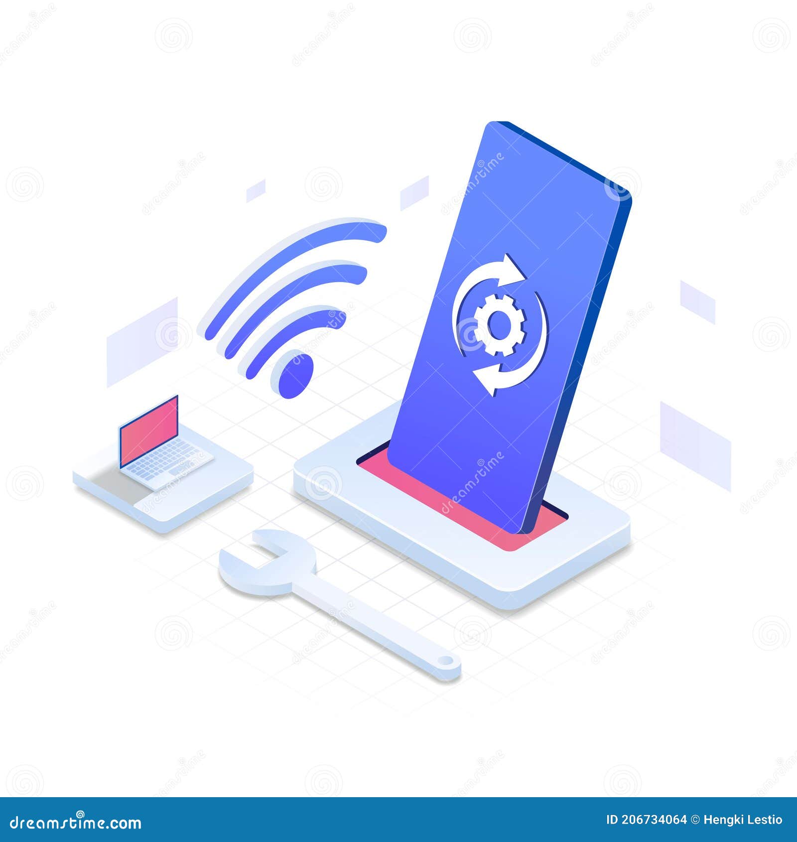 Operating System Update Progress Isometric Illustration Concept Stock ...
