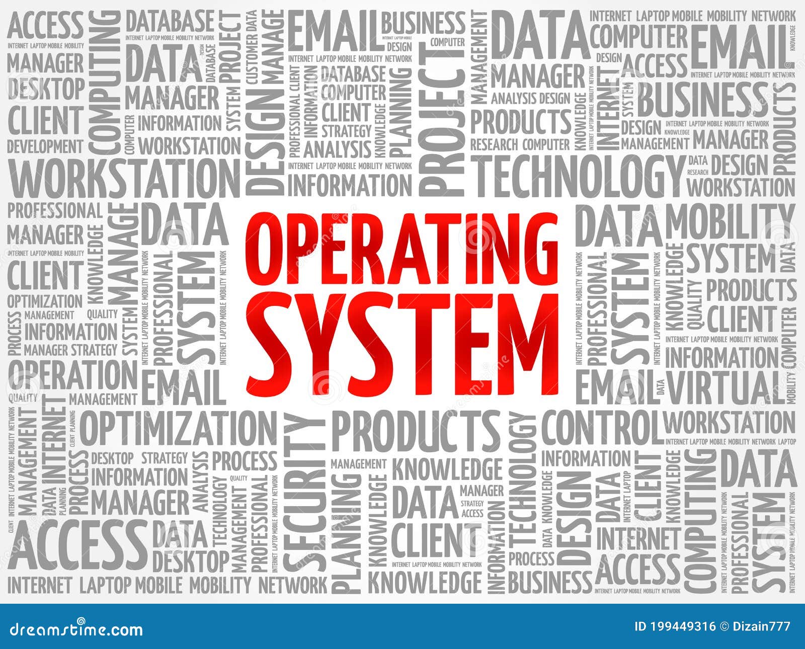 Operating System Word Cloud Stock Illustration - Illustration of ...