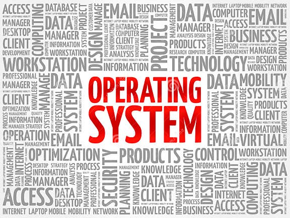 Operating System Word Cloud Stock Illustration - Illustration of ...