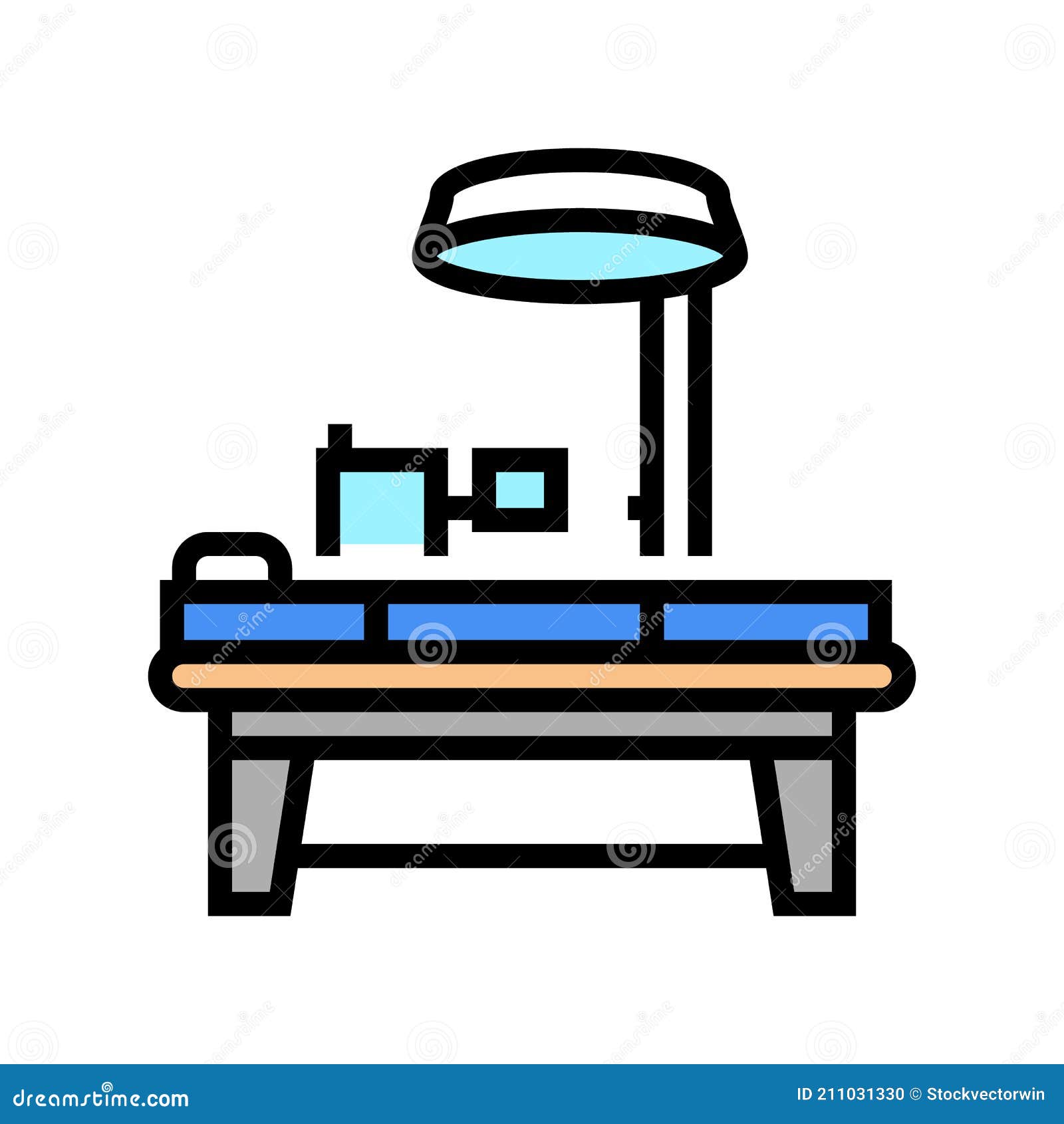 Operating Table Color Icon Vector Illustration Stock Vector ...