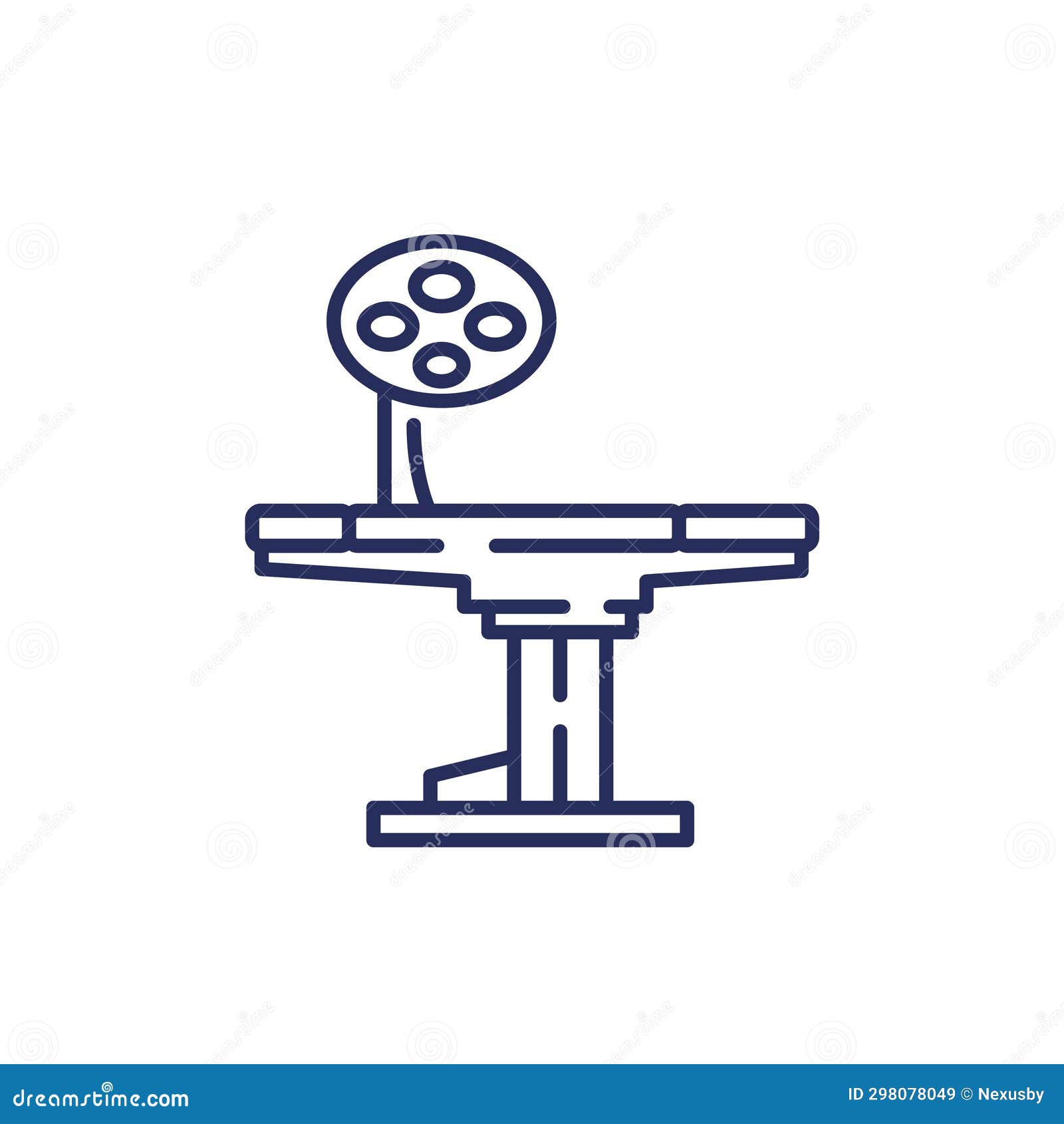 Operating Table Icon, Surgery Line Vector Stock Illustration ...