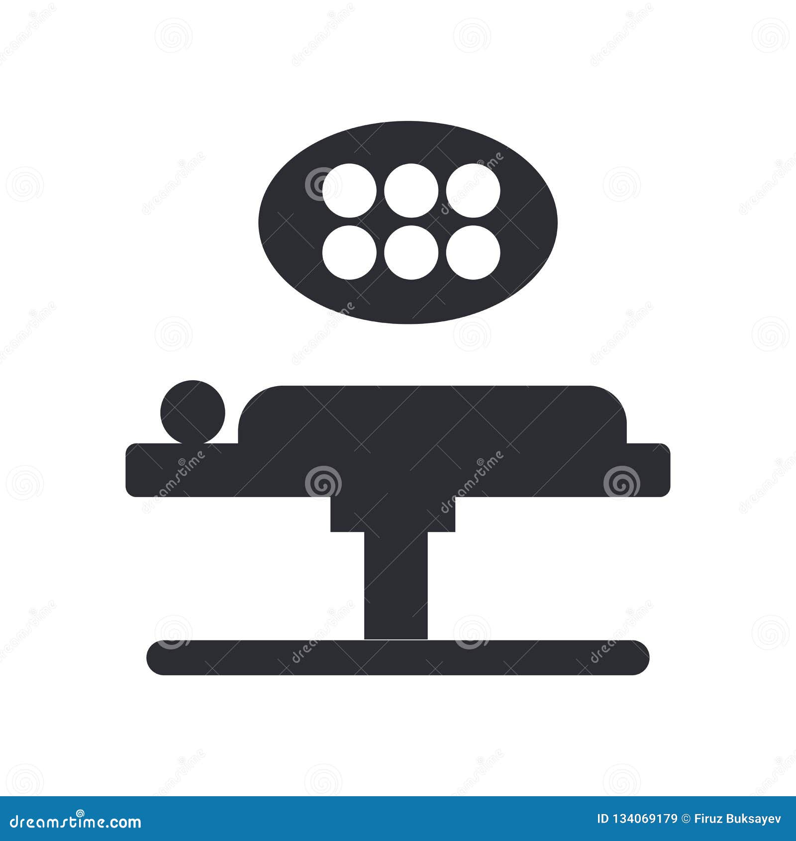 Operating Table Icon Vector Sign and Symbol Isolated on White ...