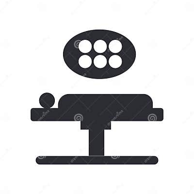 Operating Table Icon Vector Sign and Symbol Isolated on White ...