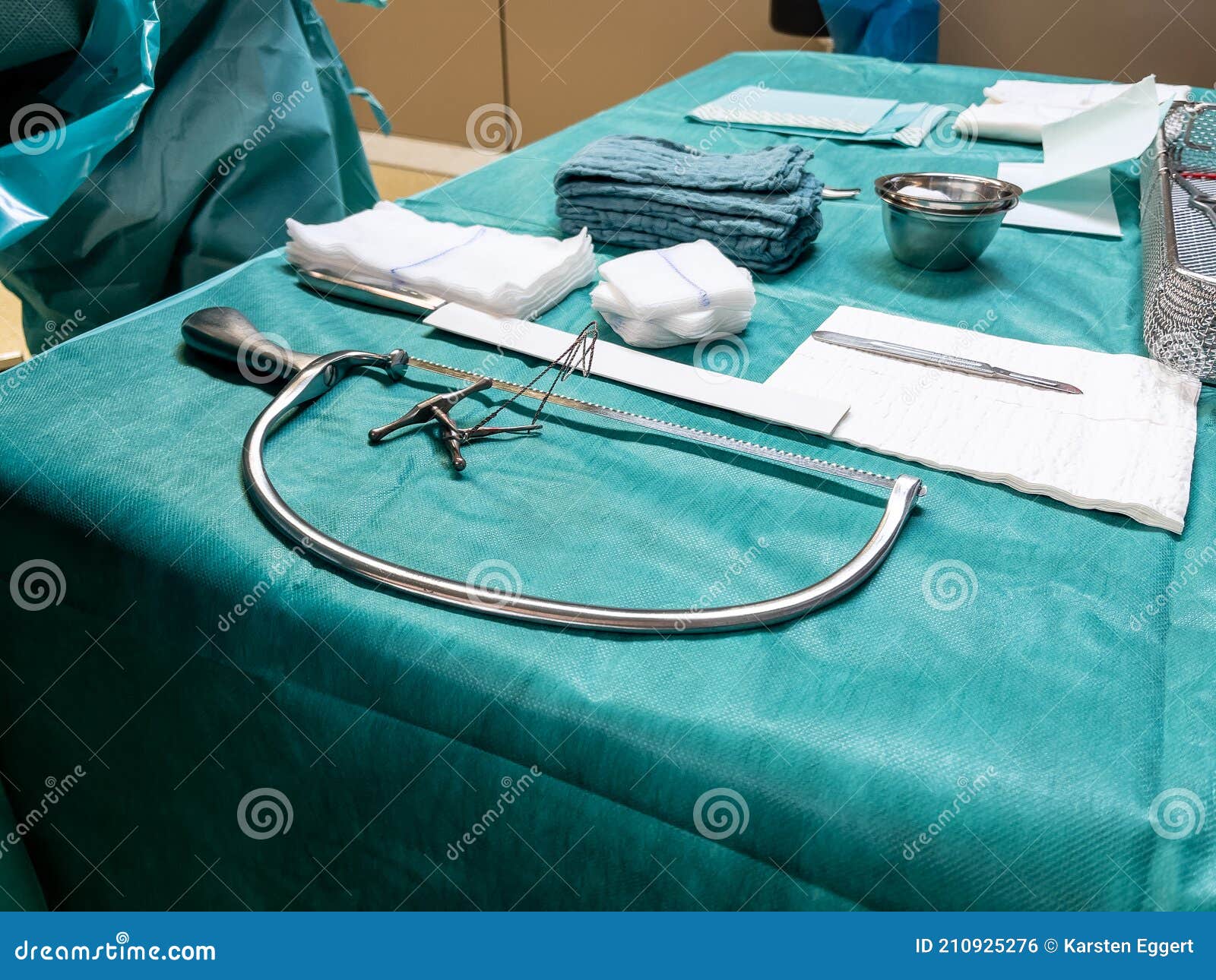 On the Operating Table are the Instruments for Performing a Leg ...