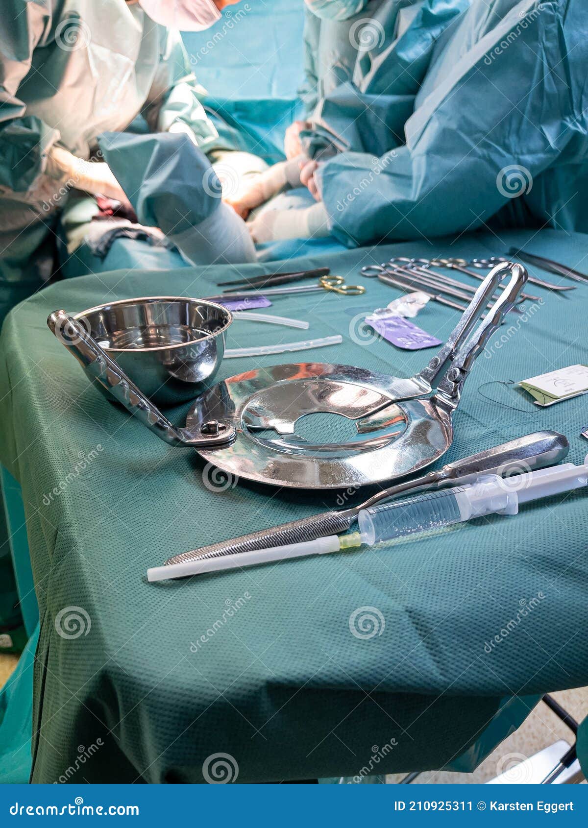 On the Operating Table are the Instruments for Performing a Leg ...