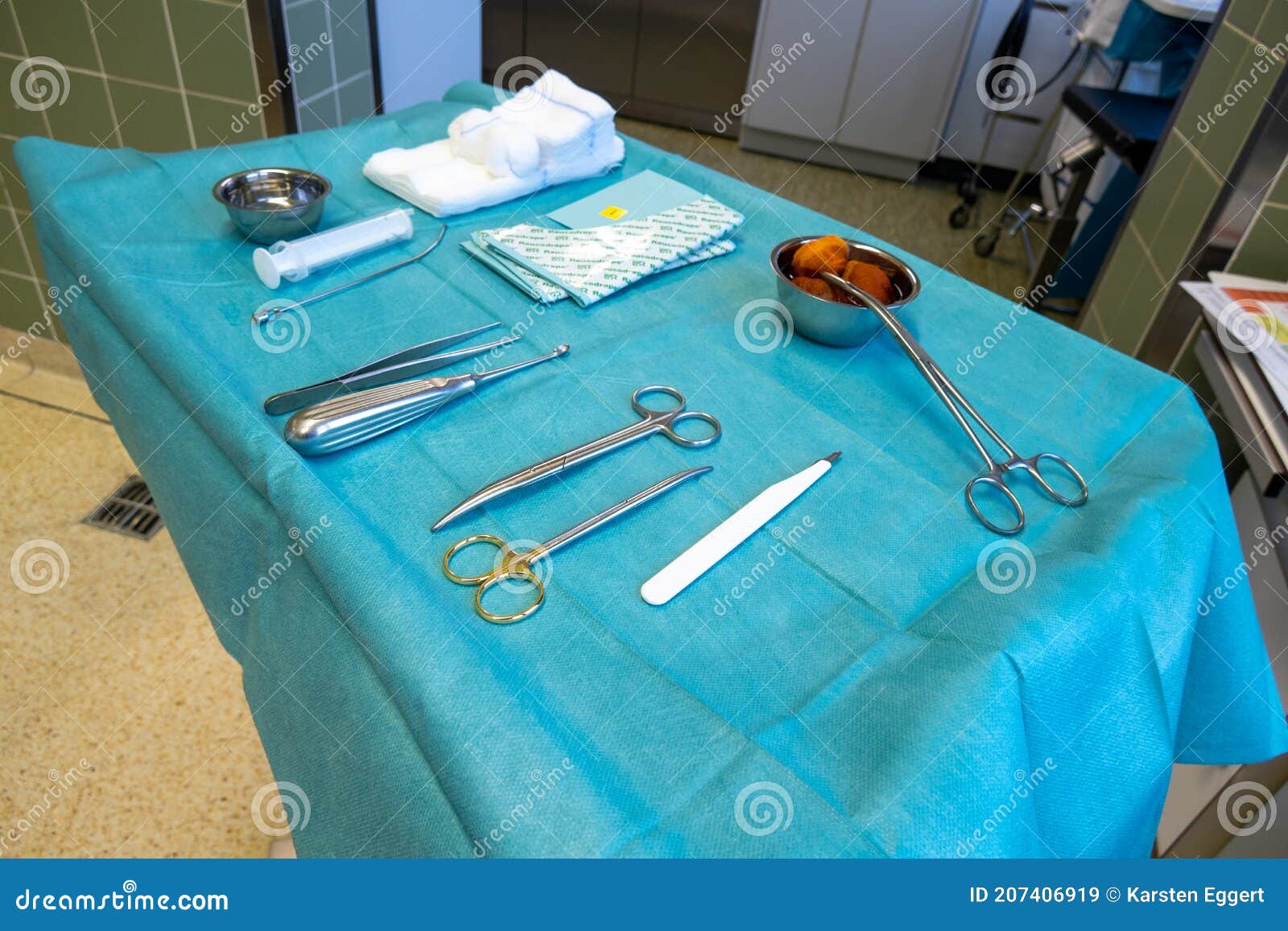 On an Operating Table are the Instruments for Performing a Minor ...