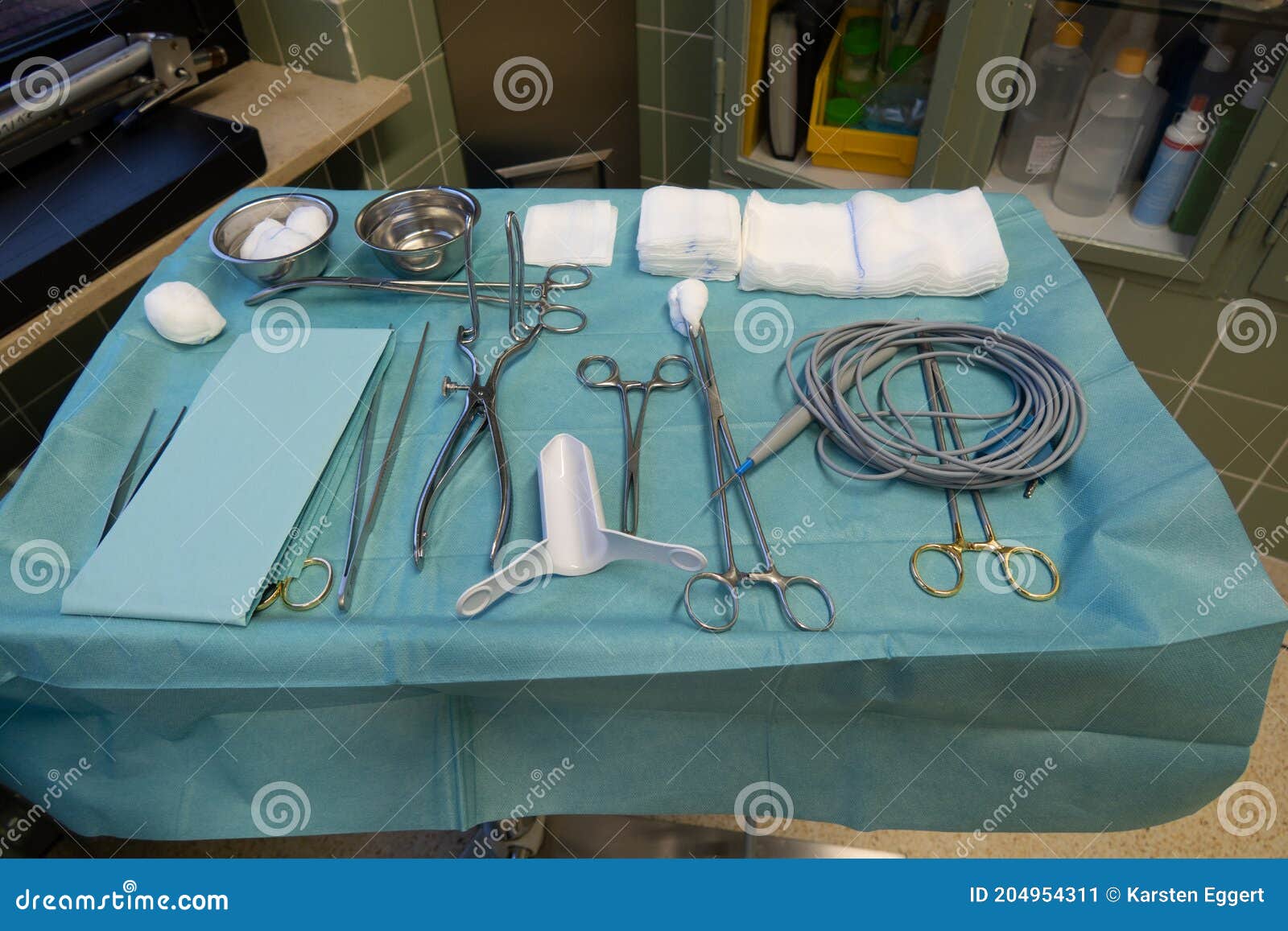 On Operating Table Lie the Instruments for a Proctoscopic Procedure ...