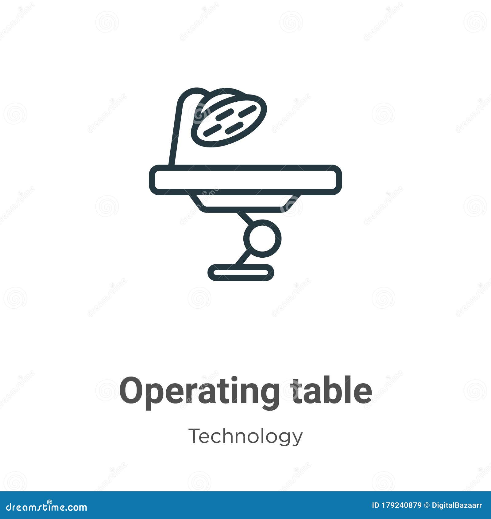 Operating Table Outline Vector Icon. Thin Line Black Operating Table ...