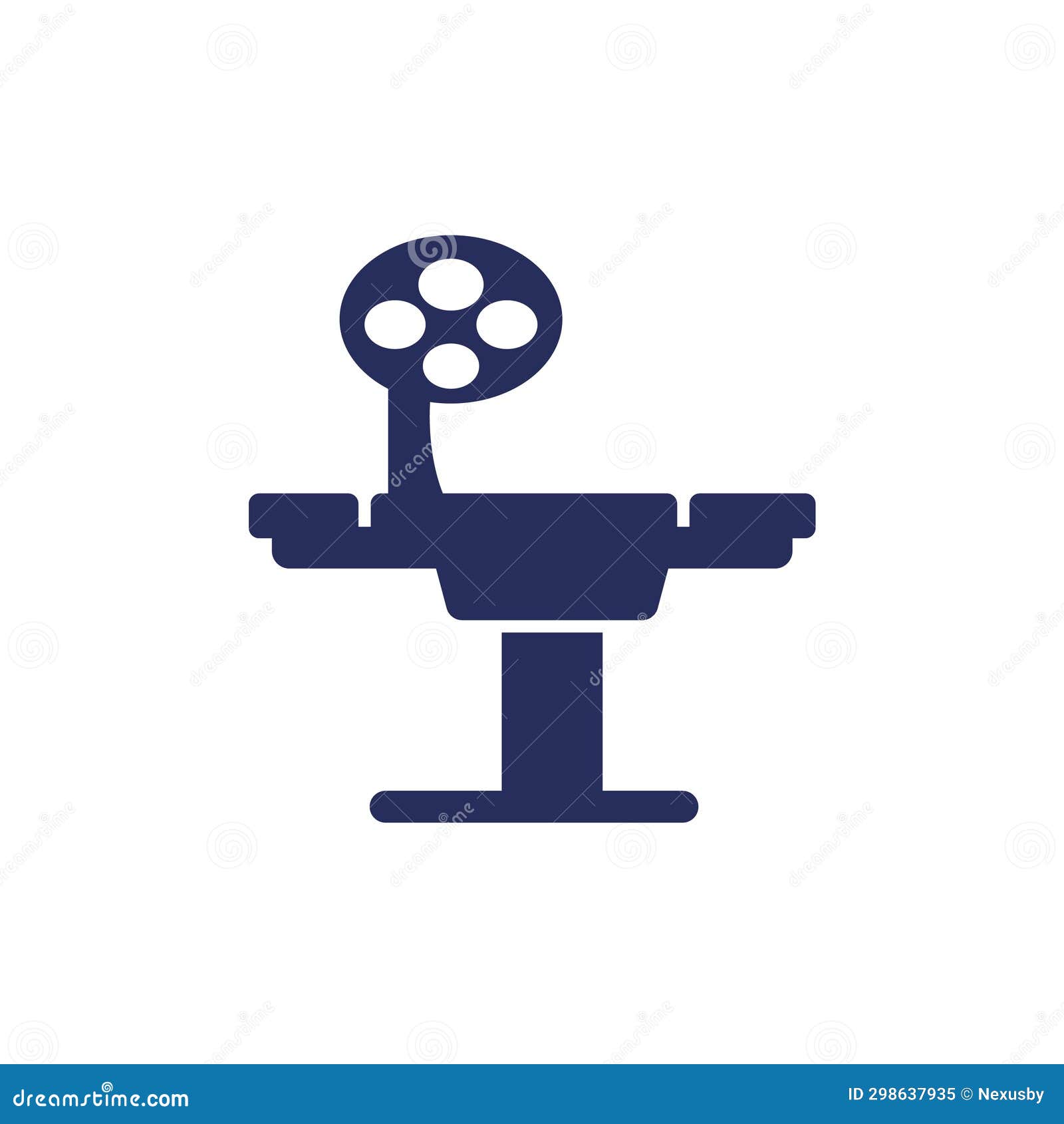 Operating Table, Surgery Icon on White Stock Illustration ...