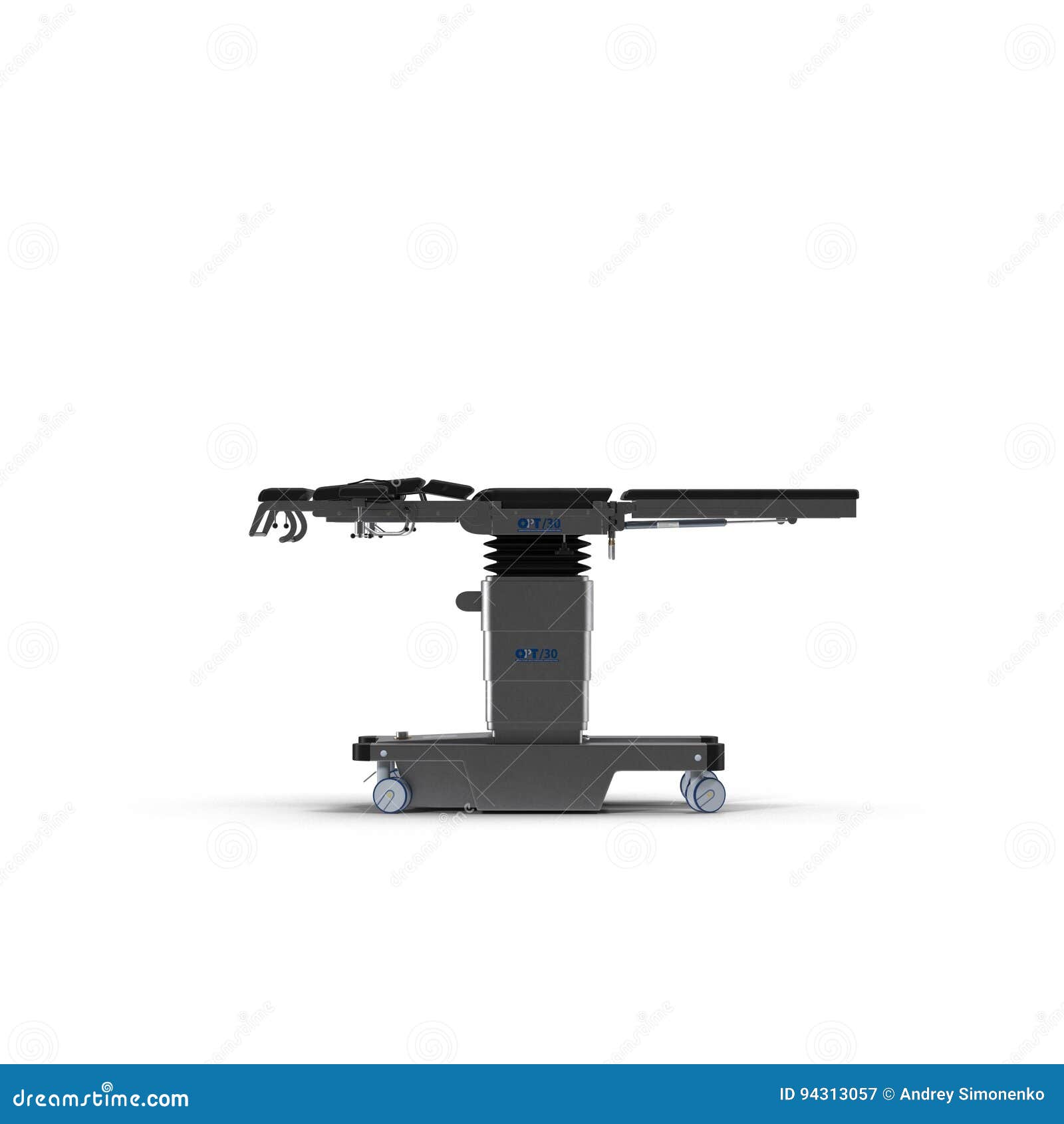 Operating Table on a White. Side View. 3D Illustration Stock ...