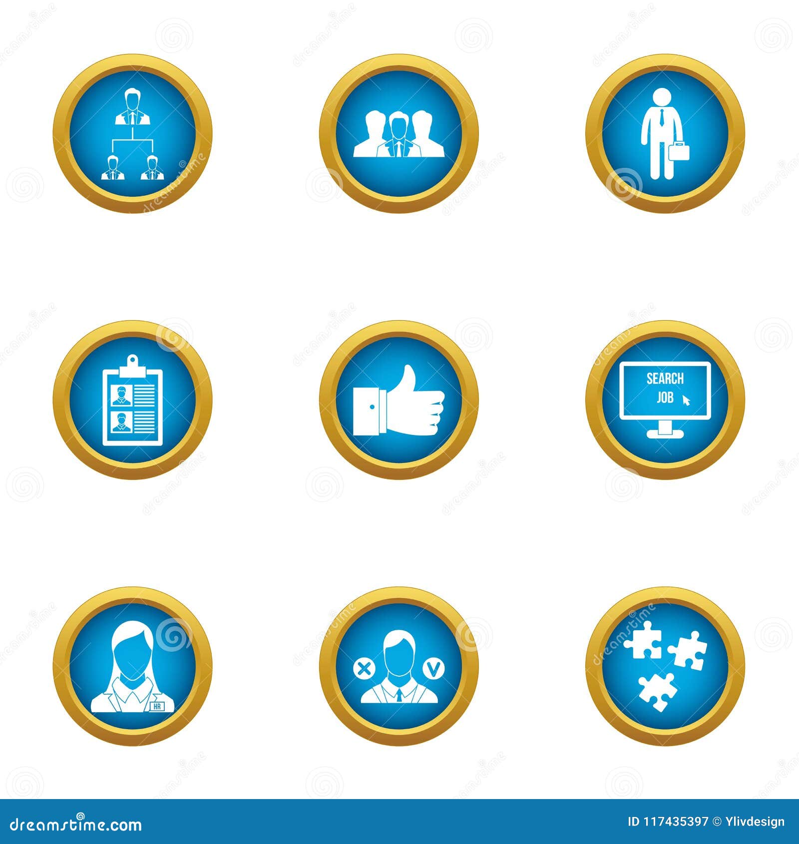 Operating Time Icons Set, Flat Style Stock Vector - Illustration of ...
