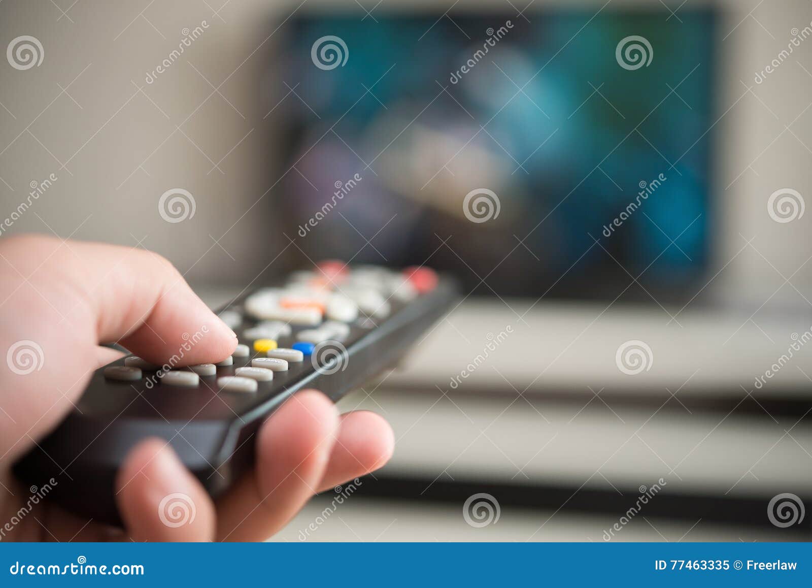 Operating a TV Remote Control Stock Image - Image of infrared, channel ...