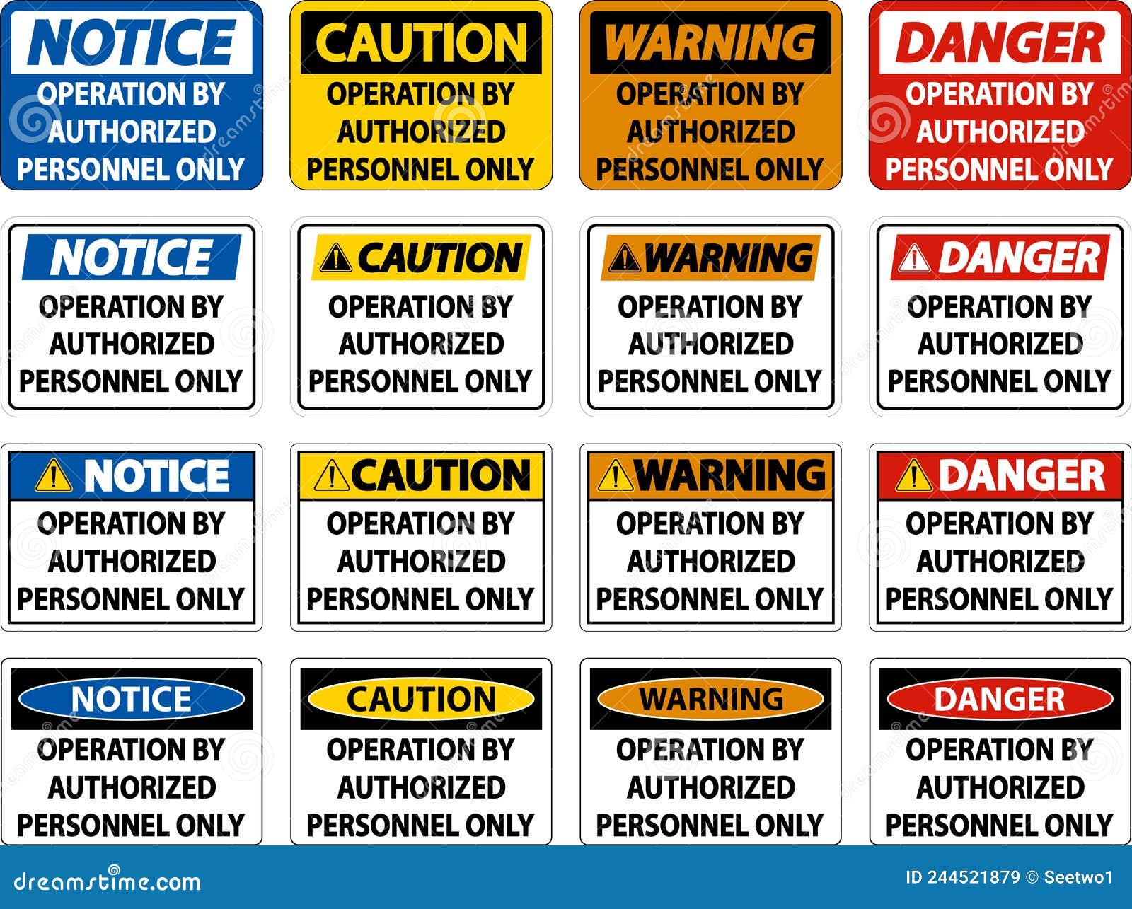 Operation by Authorized Label Sign on White Background Stock Vector ...