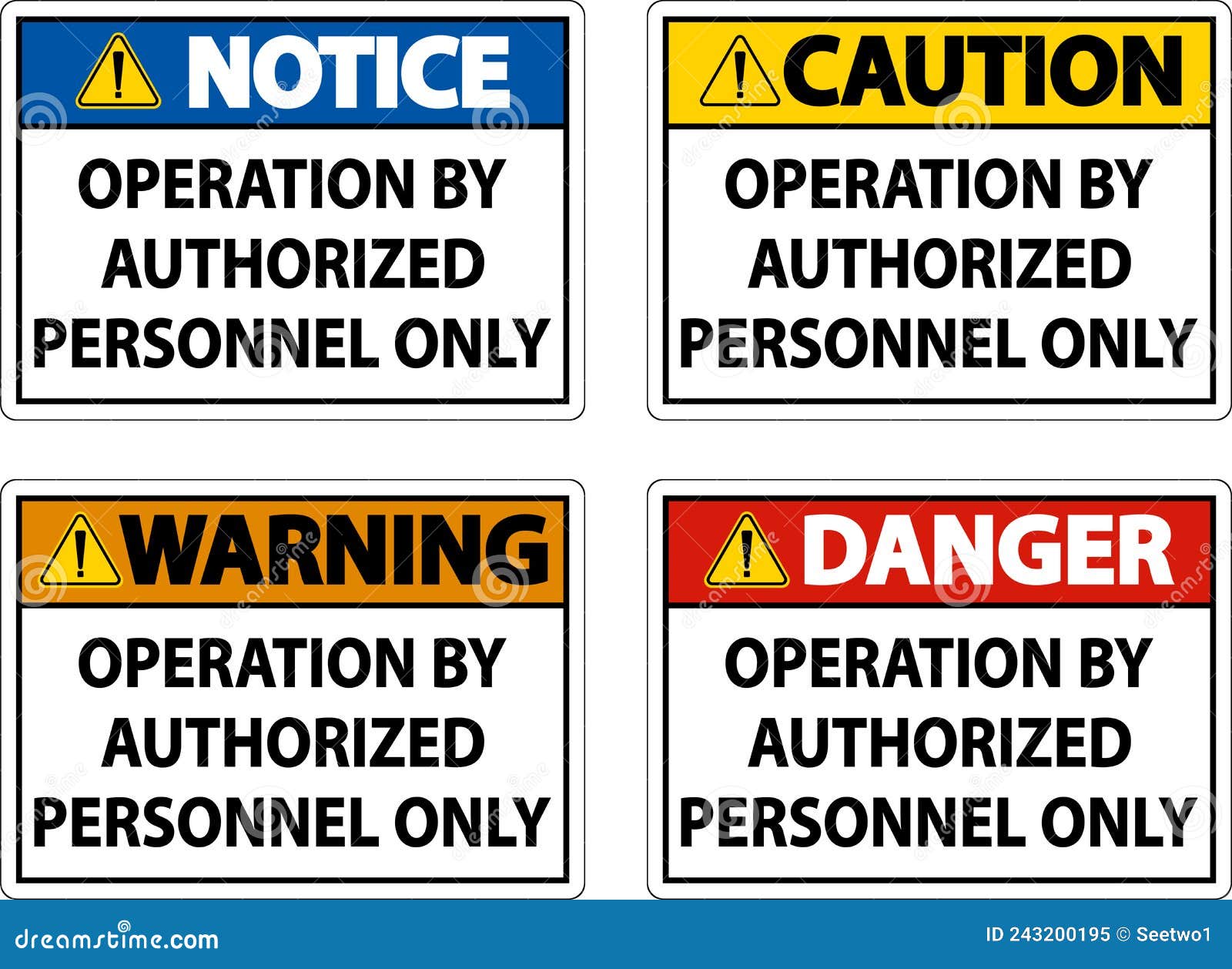Operation by Authorized only Sign on White Background Stock Vector ...