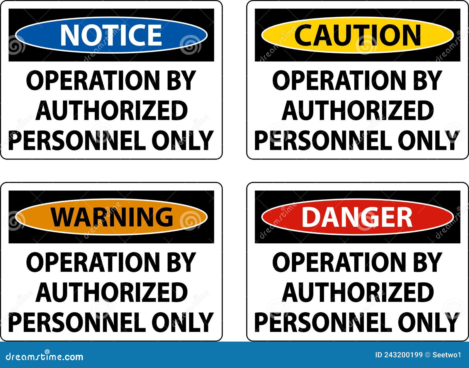 Operation by Authorized only Sign on White Background Stock Vector ...