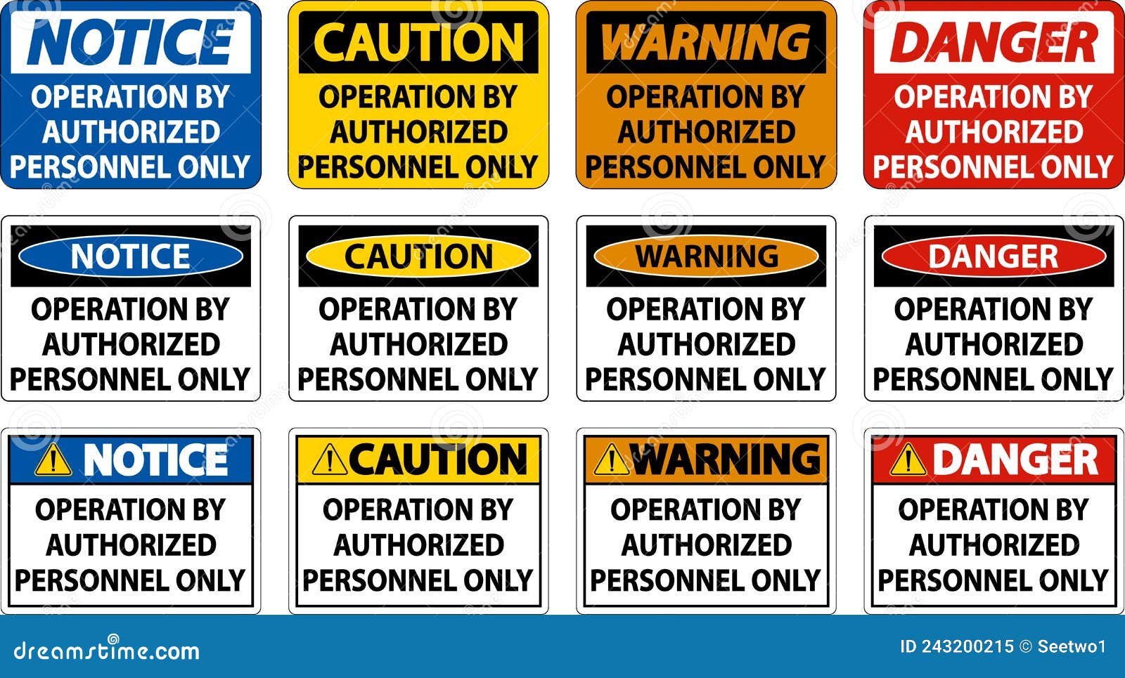 Operation by Authorized only Sign on White Background Stock Vector ...