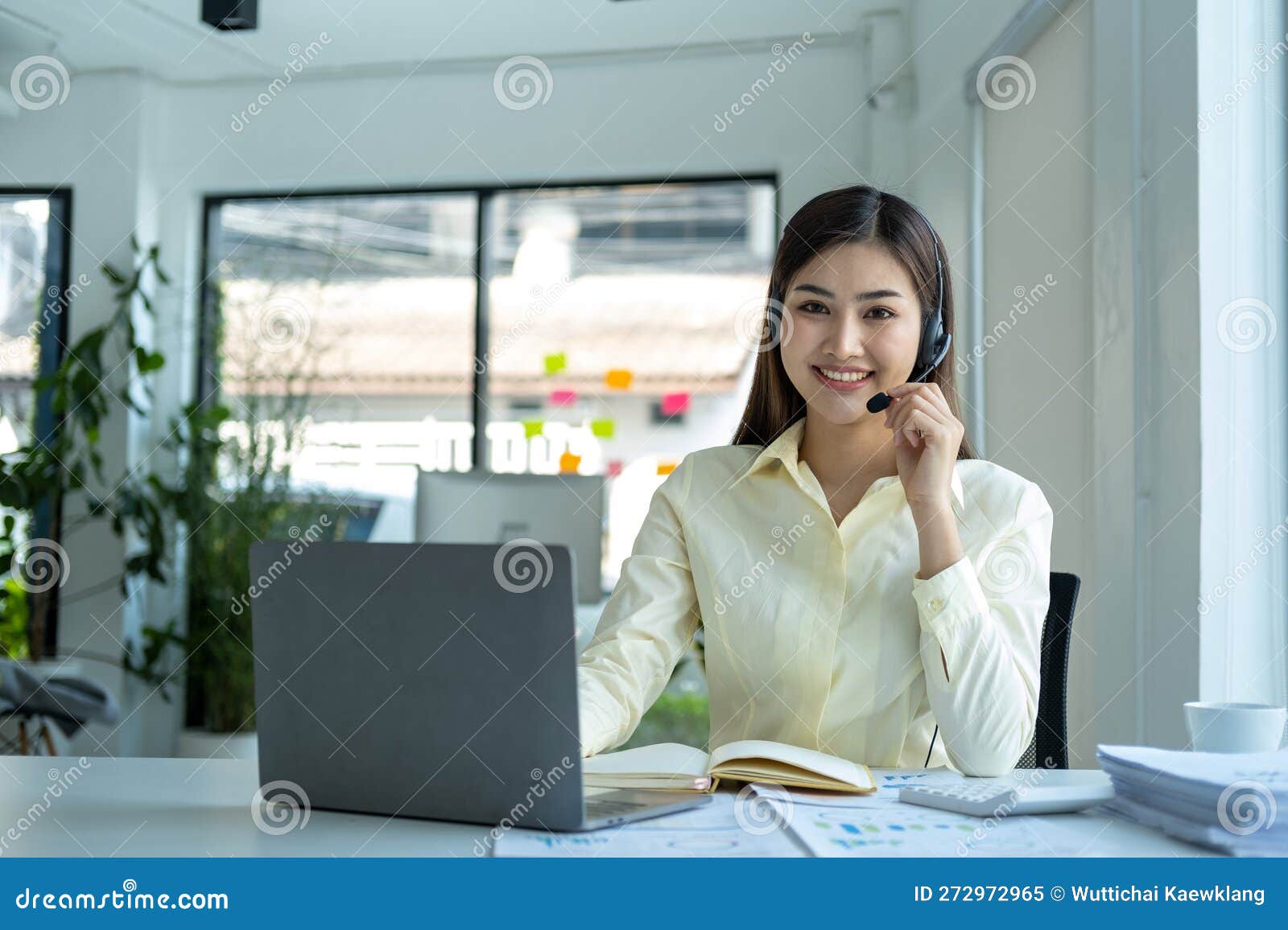 Operation Call Center Working at the Office Stock Image - Image of ...