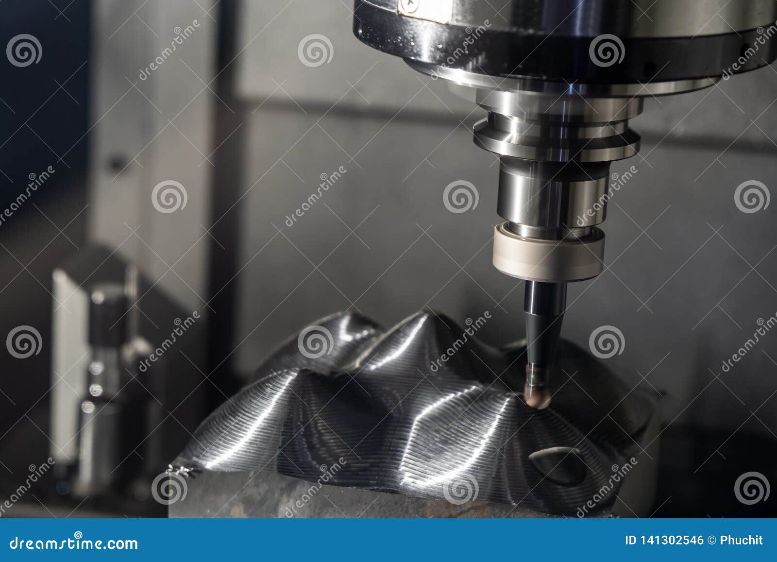 The Operation of CNC Milling Machine . Stock Photo - Image of ...