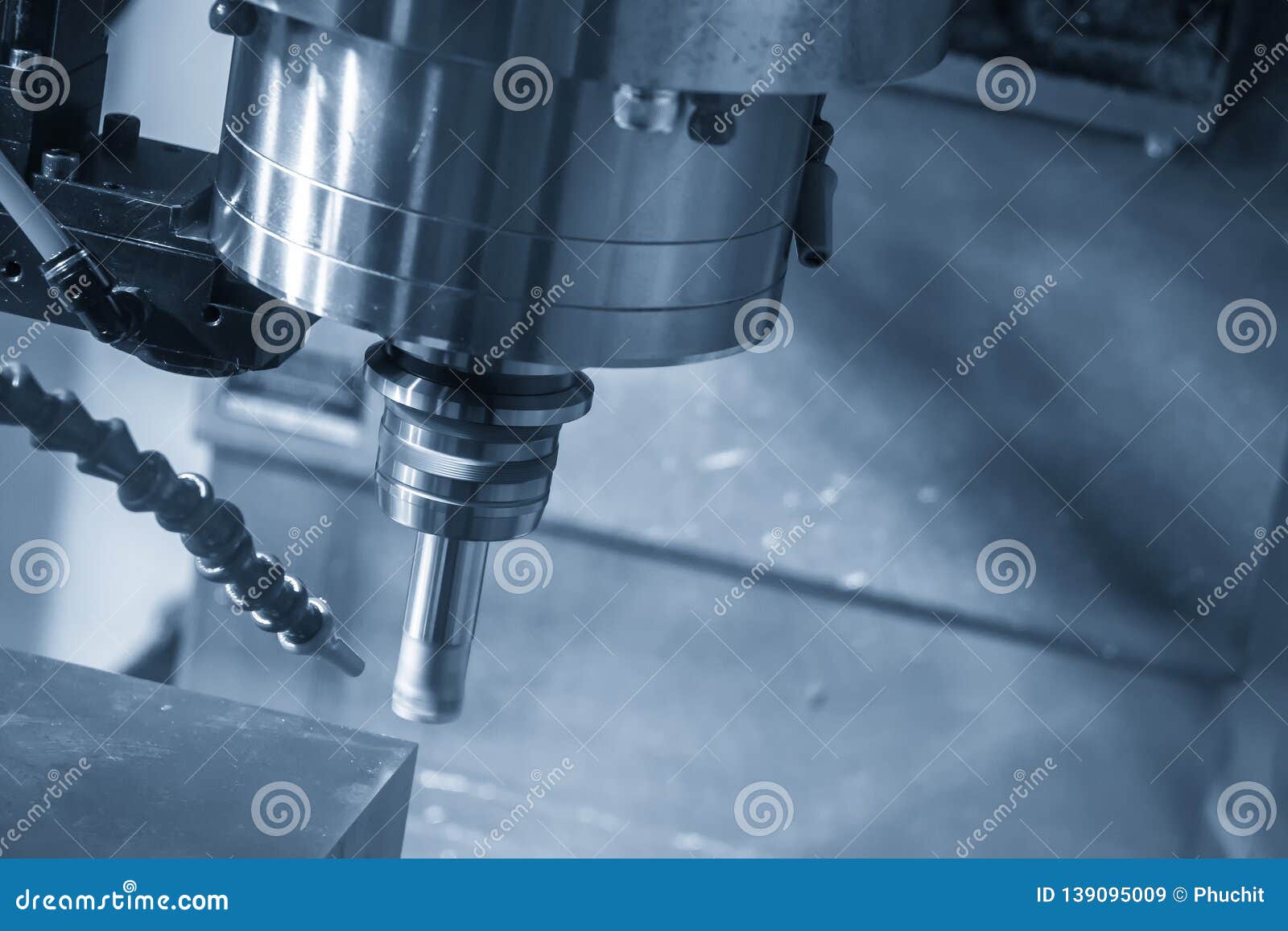 The Operation of CNC Milling Machine . Stock Image - Image of mill ...