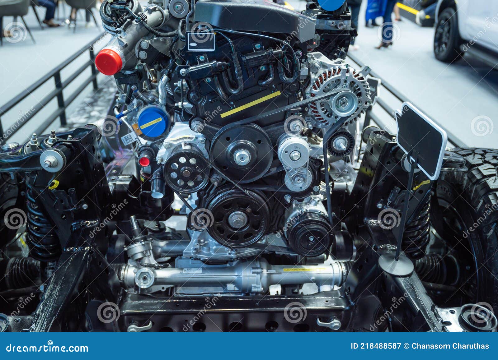 Operation of the Engine in the Engine Compartment of the Car Editorial ...