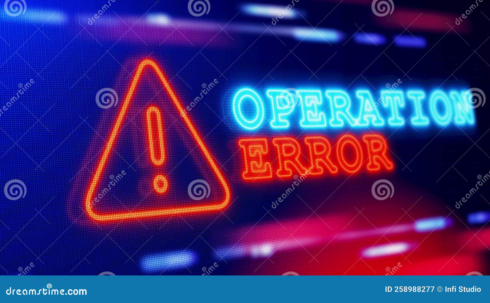 Operation Error Warning Alert Screen Loop Blinking Glitch Animation ...