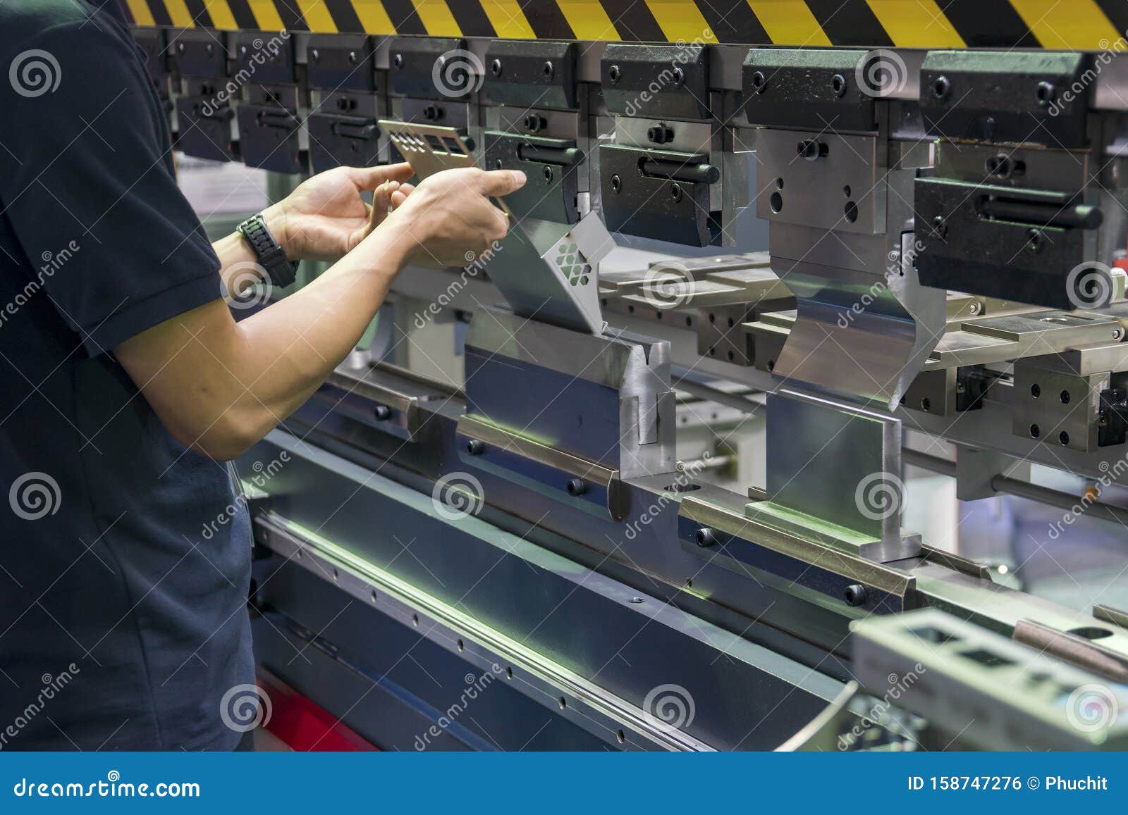 Operation Of Hydraulic Bending Machine With Forming Die By Skill ...