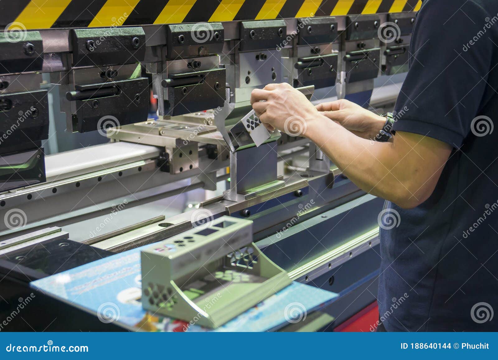 The Operation of Hydraulic Bending Machine . Stock Photo - Image of ...