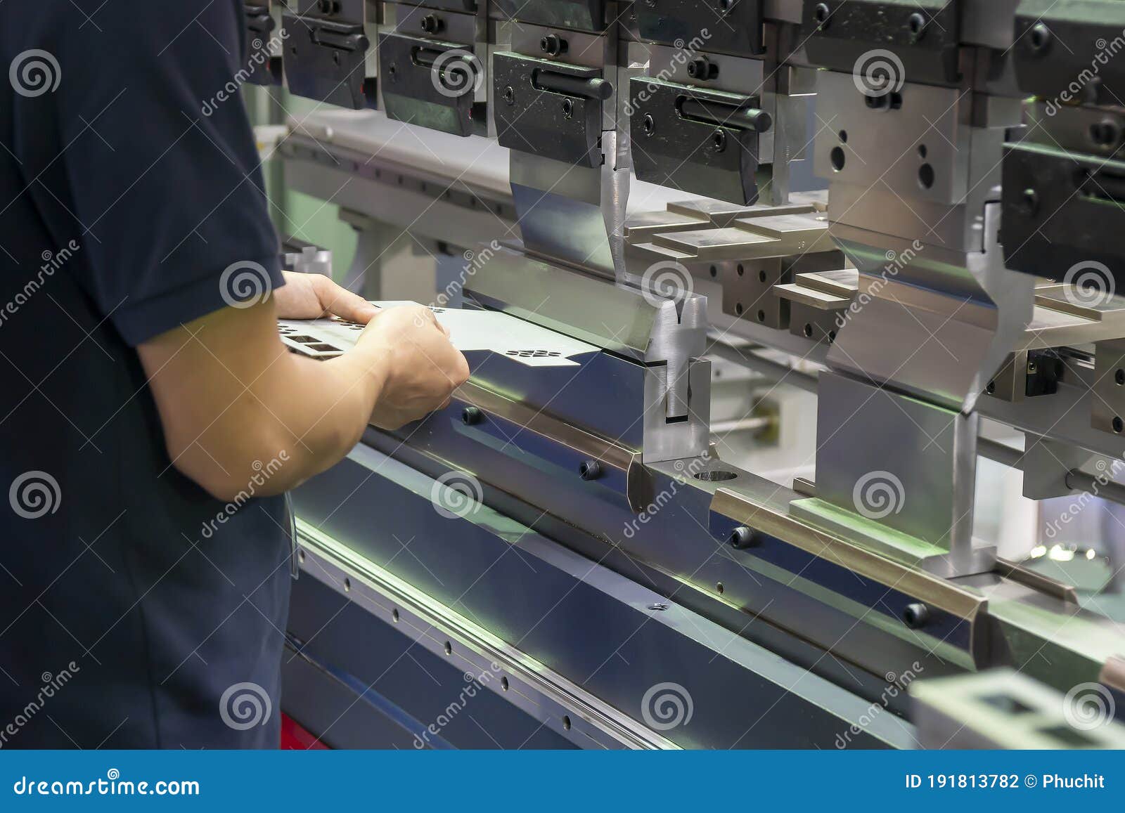 Operation Of Hydraulic Bending Machine With Forming Die By Skill ...