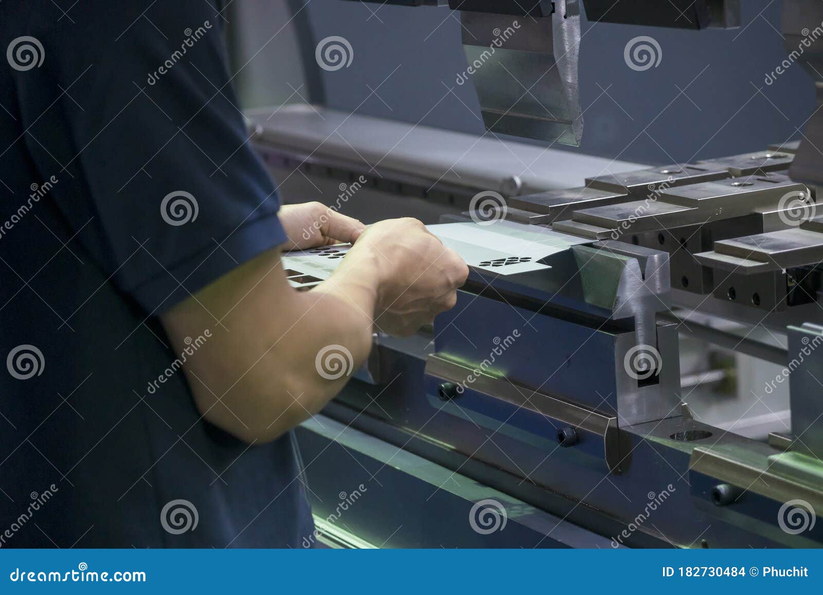 Operation Of Hydraulic Bending Machine With Forming Die By Skill ...