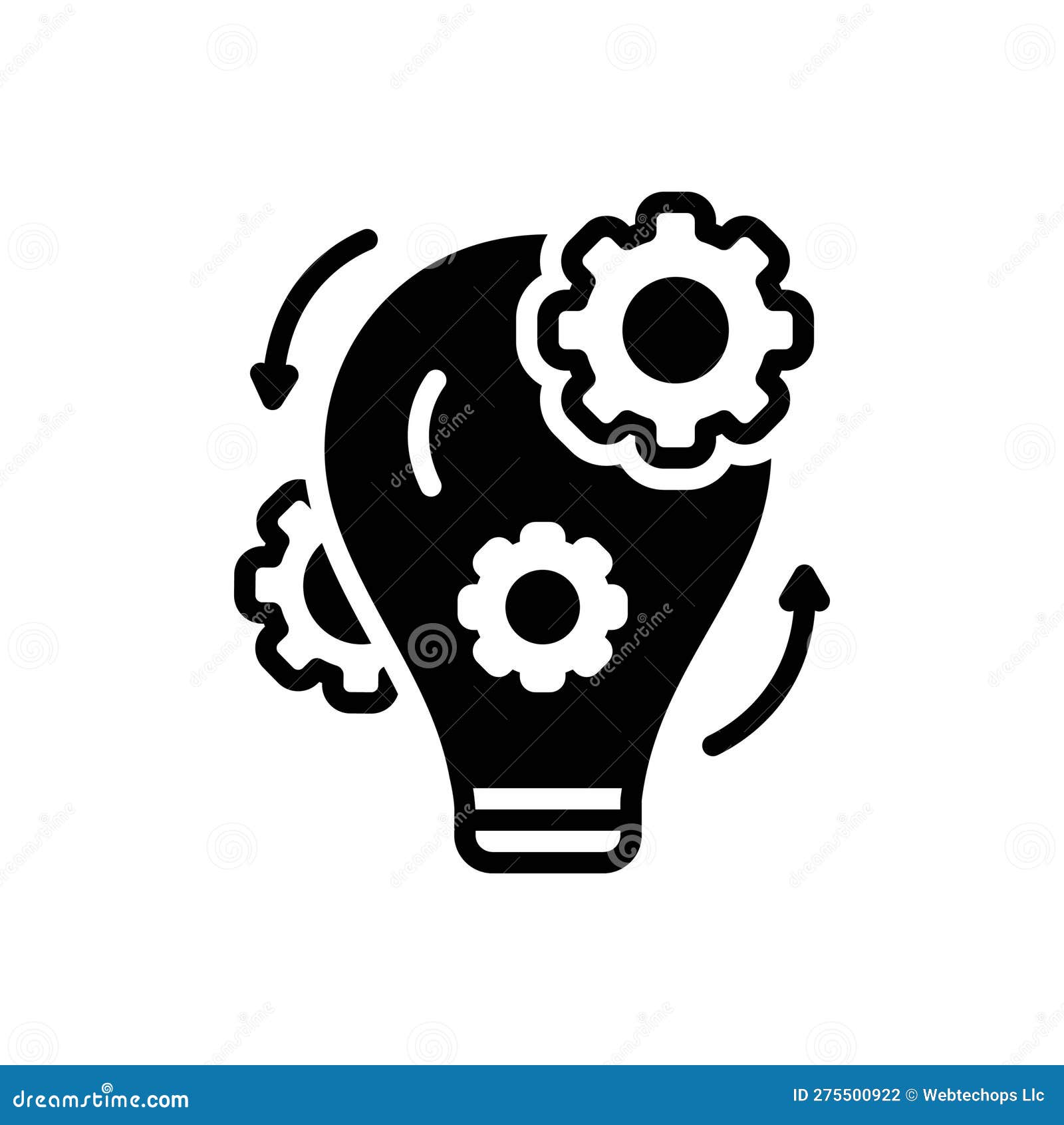 Black Solid Icon for Operation, Implementation and Light Stock Vector ...