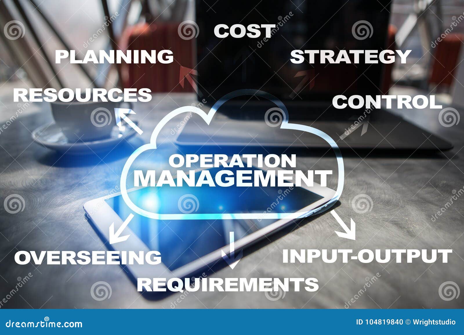 Operation Management Business and Technology Concept on the Virtual ...