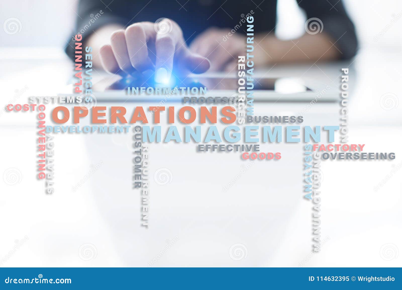 Operation Management Business And Technology Concept On The Virtual ...