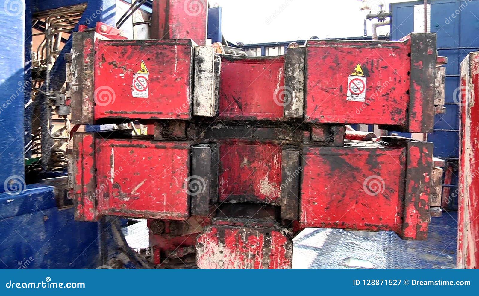 Operation of the Mechanism on the Drilling Platform Stock Video - Video ...