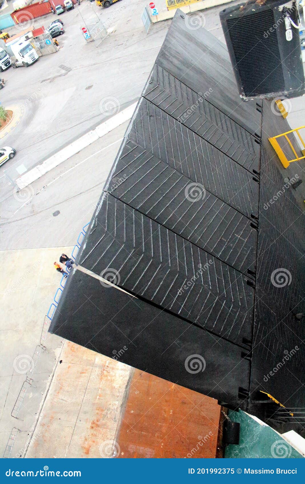 Operation of Opening the Cruise Ferry Mobile Bridge after Docking Stock ...