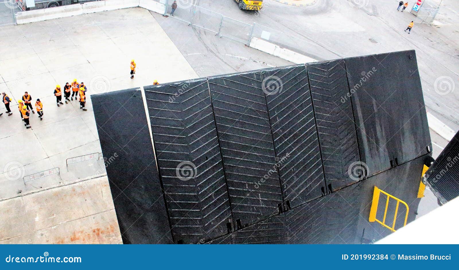 Operation of Opening the Cruise Ferry Mobile Bridge after Docking Stock ...