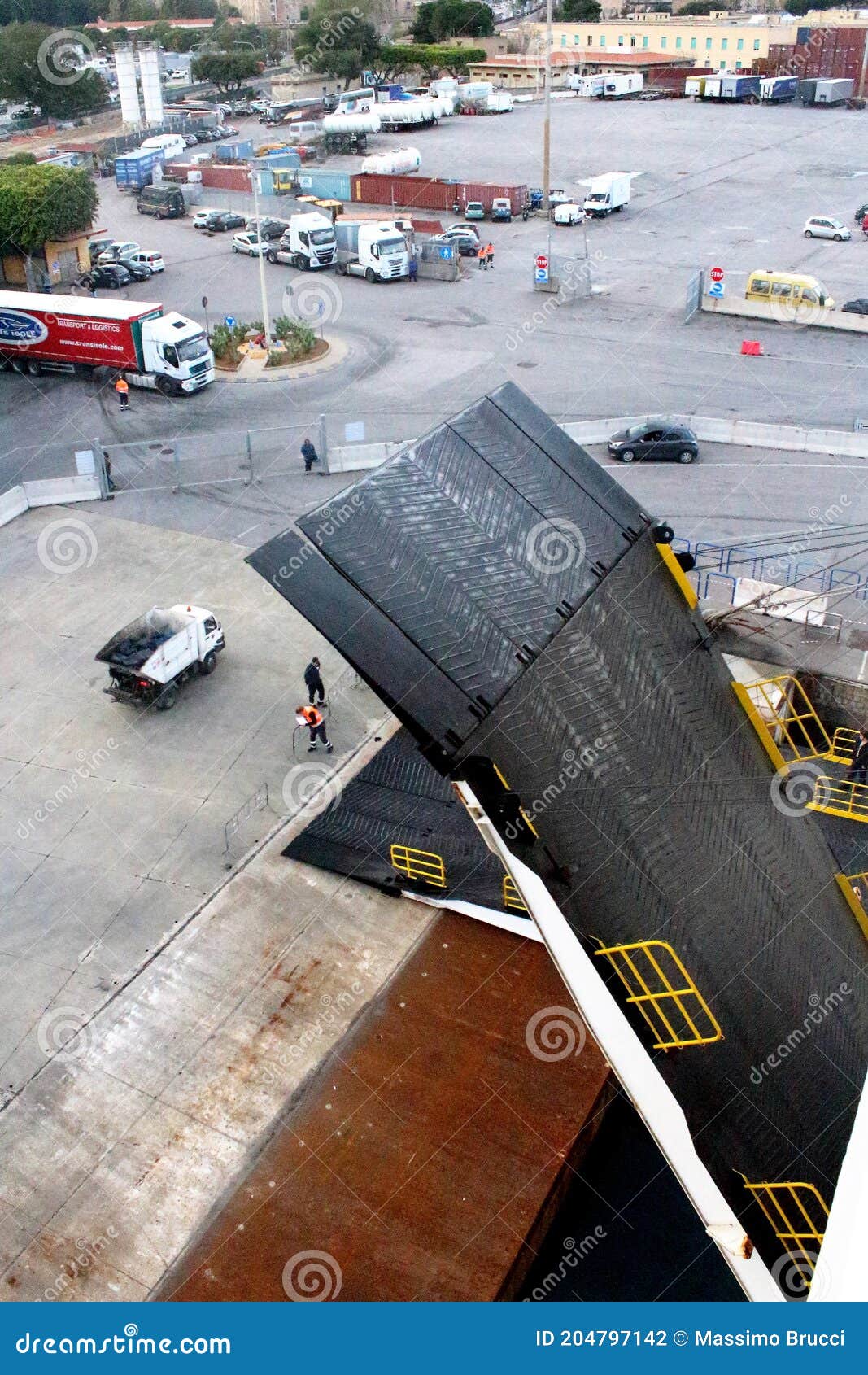 Operation of Opening the Cruise Ferry Mobile Bridge after Docking ...
