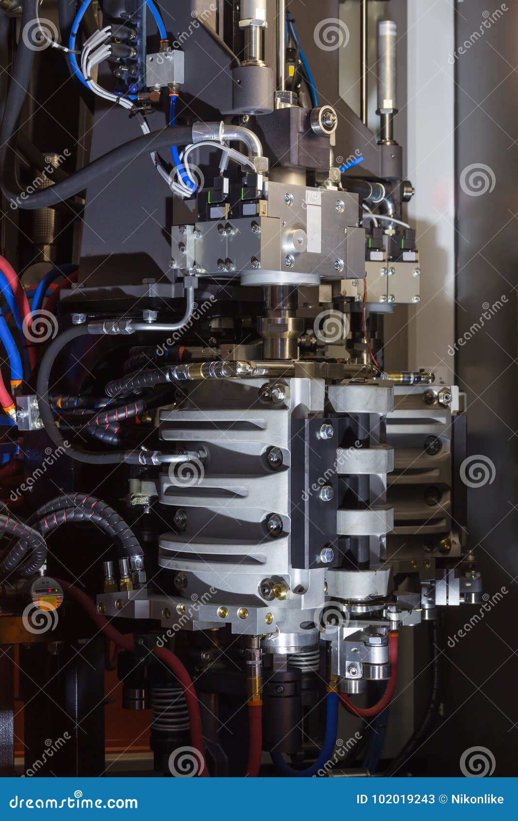 PET Bottle or Plastic Bottle Blowing Machine. Stock Image - Image of ...