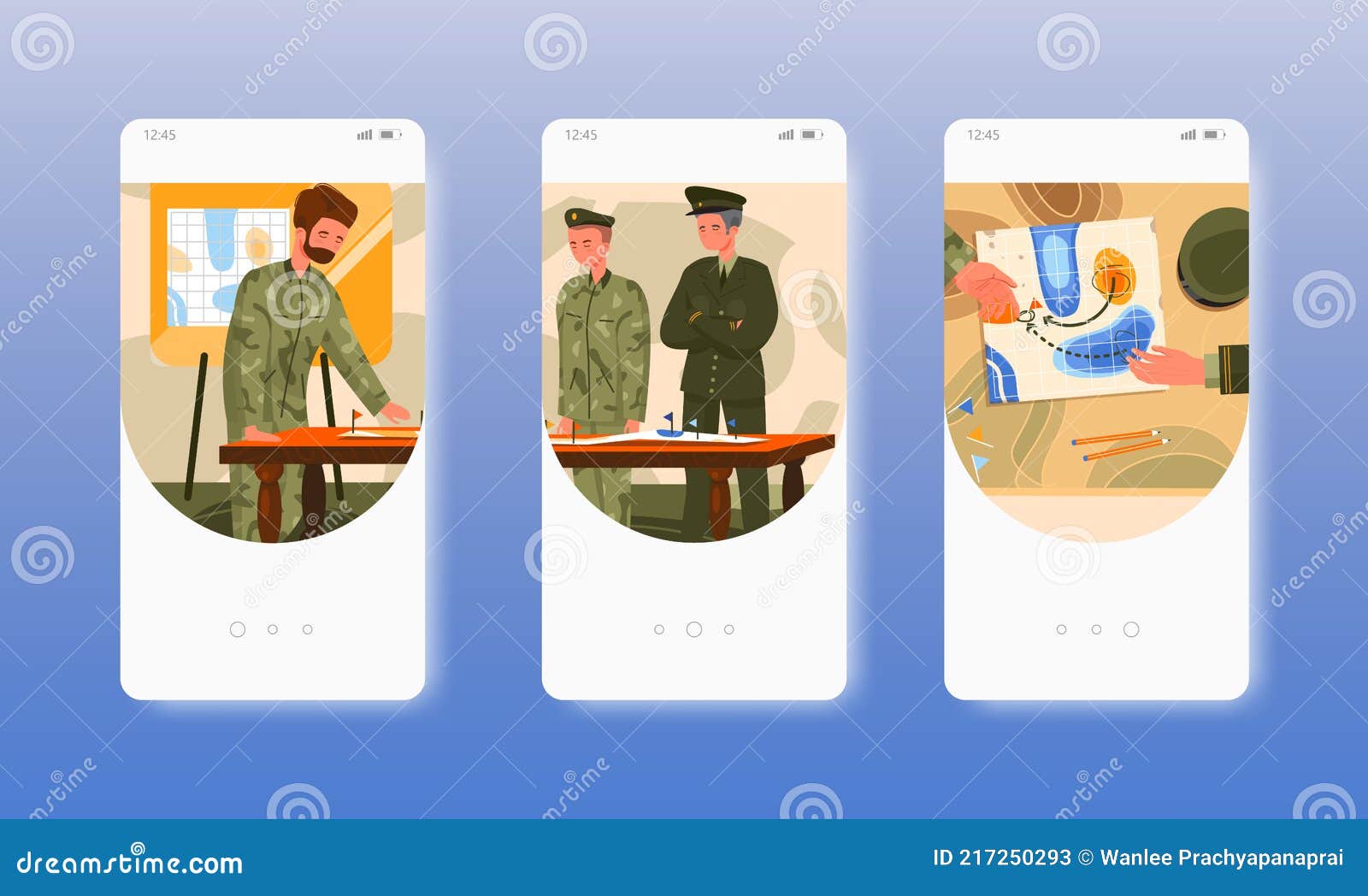 Operation Plan. Military Mission, Training, War. Mobile App Screens ...