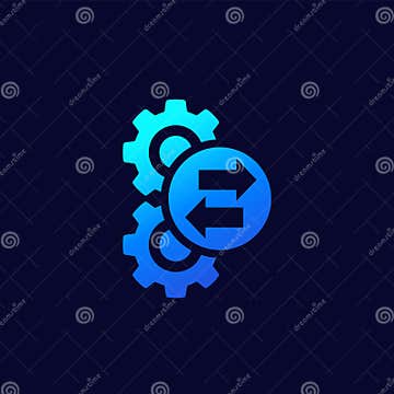 Operation or Process Icon with Gears Stock Vector - Illustration of ...