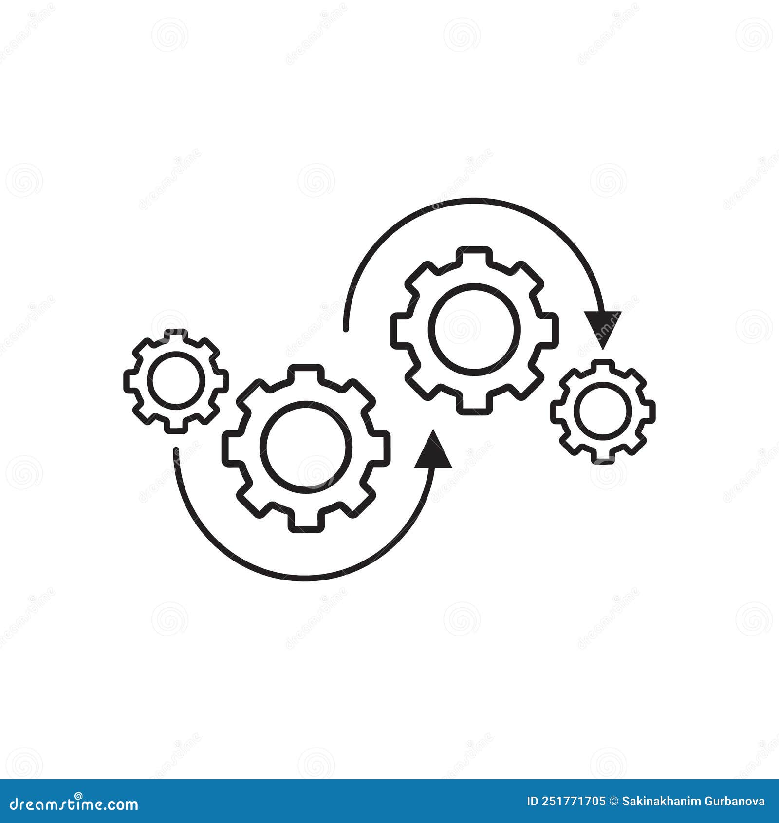 Operation Process Line Icon Stock Vector - Illustration of startup ...