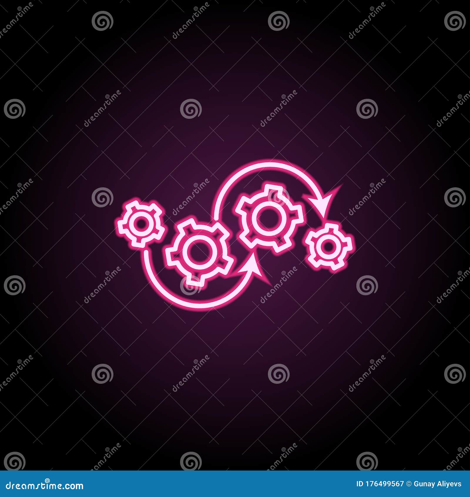 Operation Process Line Icon on White Background Stock Illustration ...