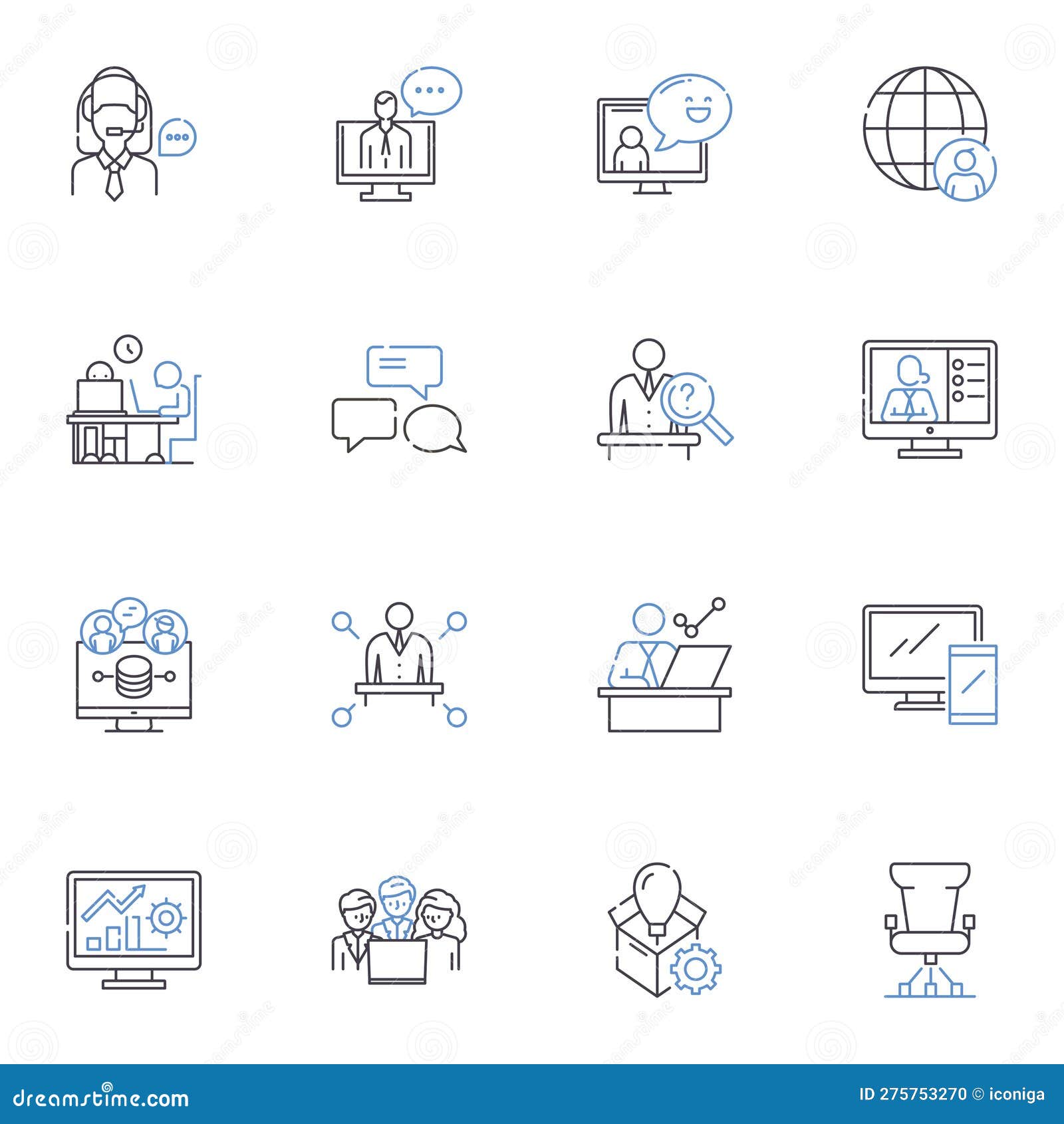 Operation Process Line Icons Collection. Streamlined, Methodology ...